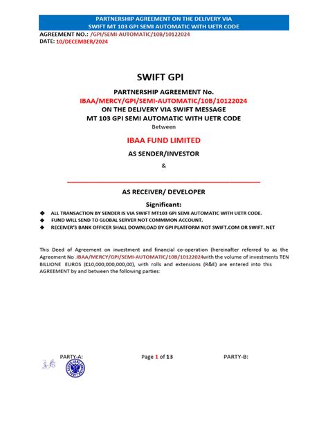 Swift Mt103 Gpi Semi Automatic With Uetr Code Pdf Legal Liability
