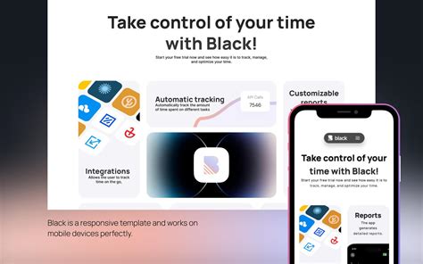 Black App Html5 Responsive Website Template