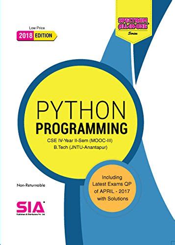 Python Programming B Tech IV Year II Sem CSE IT MOOC III JNTU A Edition SIA Experts