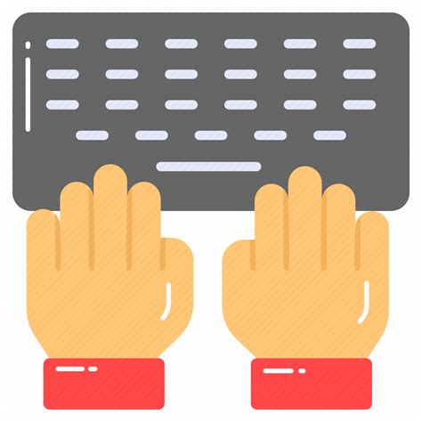 Typing Hands Keyboard Computer Clavier Copyright Button Icon