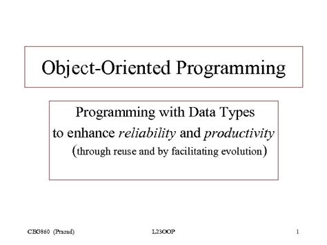 Object Oriented Programming With Data Types To Enhance Reliability
