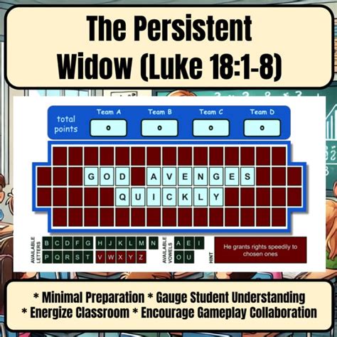 The Persistent Widow Luke 1818 Activity Wheel Of Fortune I0121