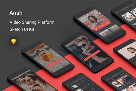 Video Sharing Platform Sketch Ui Kit Ui Kits And Libraries ~ Creative
