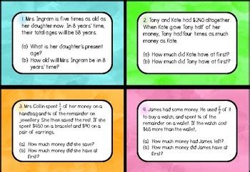 Maths Multistep Problem Solving Word Problems Task Cards TpT