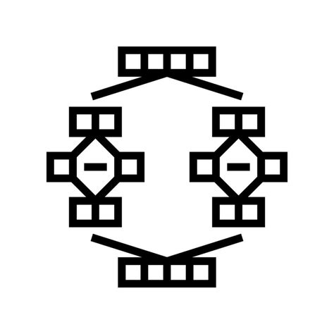 Mergesort Algorithm Line Icon Vector Illustration 39202131 Vector Art