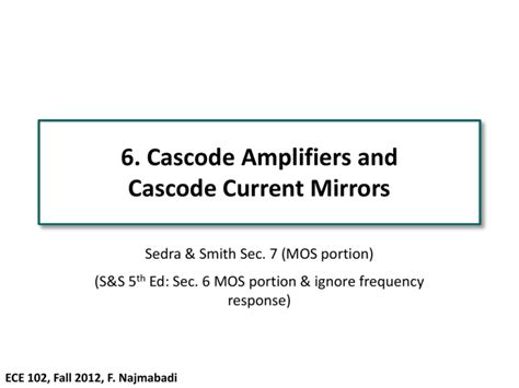 Cascode Amplifiers And Current Mirrors Mos Transistors
