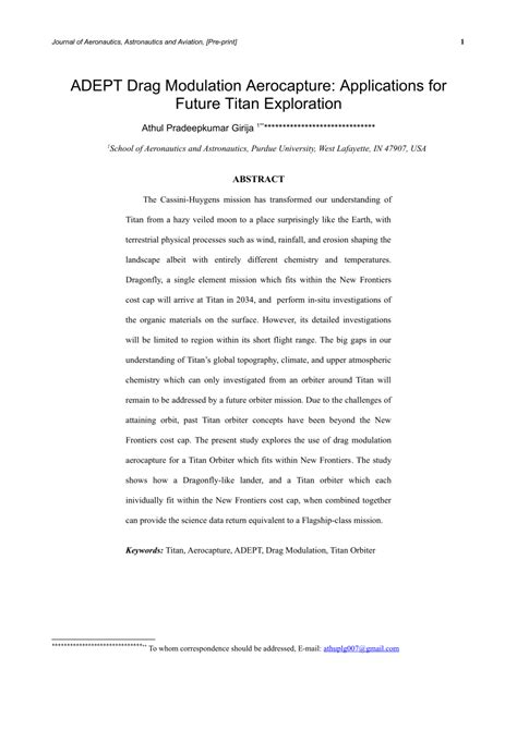 Pdf Adept Drag Modulation Aerocapture Applications For Future Titan