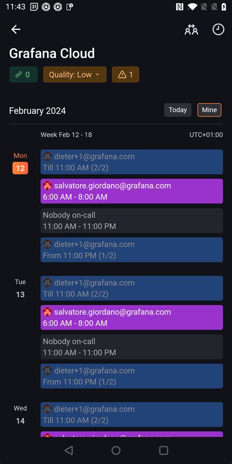 schedules grafana oncall documentation