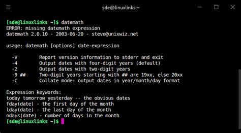 Datemath Date And Time Math Utility Linuxlinks
