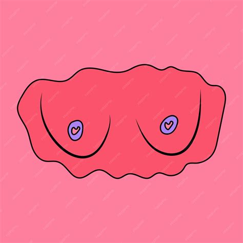 Premium Vector Hand Drawn Woman Breast Colorful Illustrations Of