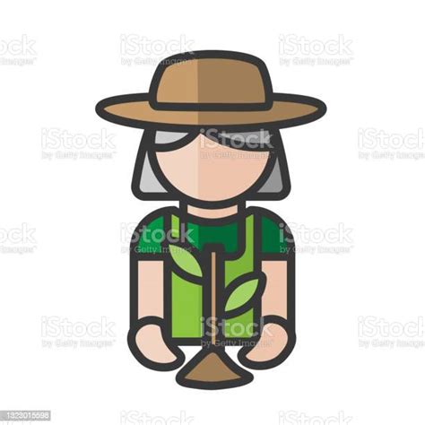 여성 정원사 아바타 정원에서 일하는 여자 프로필 사용자 사람 피플 아이콘입니다 벡터 일러스트레이션 만화에 대한 스톡 벡터 아트 및 기타 이미지 Istock