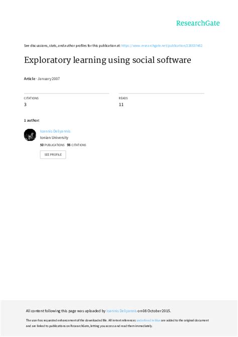 pdf exploratory learning using social software