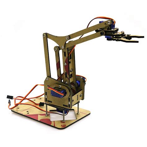 New Diy 4dof Arduino Acrylic Rc Robot Arm Gripper Educational Kit With