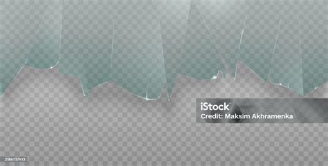 깨진 유리 이음새가 없습니다 금이 간 사실적인 유리 질감이 수평으로 깨지고 그림자가 있는 밝은 배경에 고립되어 있습니다 벡터 일러스트 레이 션 구멍에 대한 스톡 벡터 아트