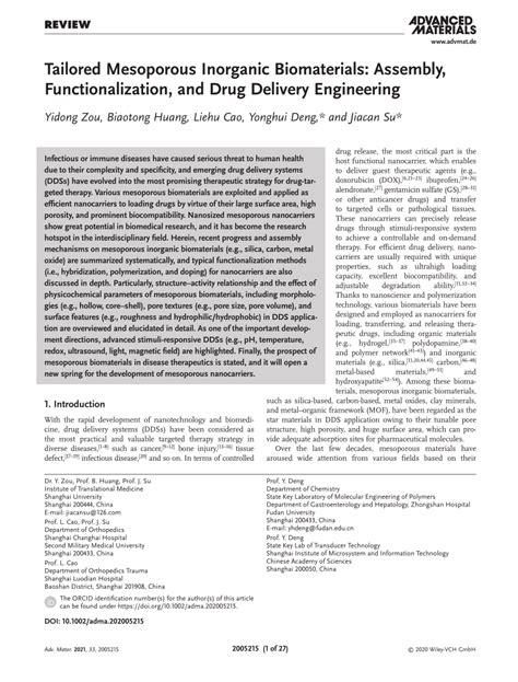 Tailored Mesoporous Inorganic Biomaterials Assembly Functionalization
