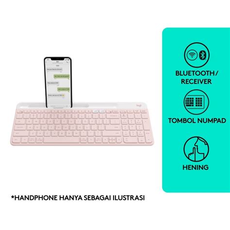 Jual Logitech K580 Keyboard Slim Multi Device Wireless Bluetooth Rose Shopee Indonesia