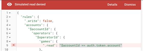 Access Denied On Firebase Realtime Database Security Rules Simulator