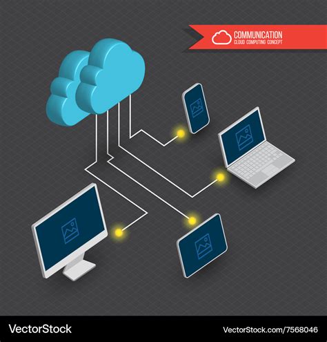 Cloud Computing Network Diagram Royalty Free Vector Image