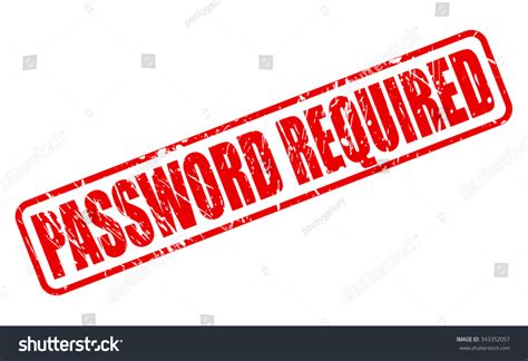 Password Required Red Stamp Text On เวกเตอร์สต็อก ปลอดค่าลิขสิทธิ์
