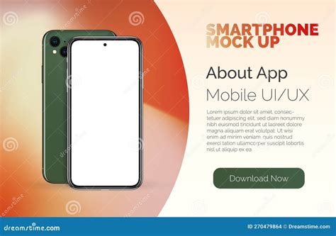 макет смартфона устройство Ui Ux макет для шаблона презентации кадр сотового телефона с пустым