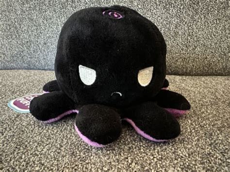 Rare Teeturtle Chibi Puffs Reversible Black Purple Octopus Plush