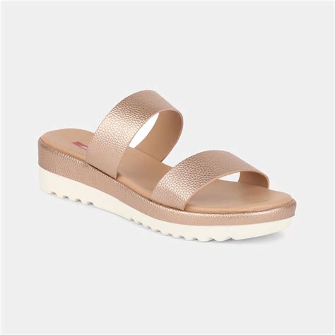 Bata Rose Gold Mule Slippers For Women Bata