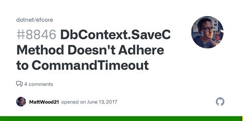 DbContext SaveChangesAsync Method Doesn T Adhere To CommandTimeout Issue Dotnet