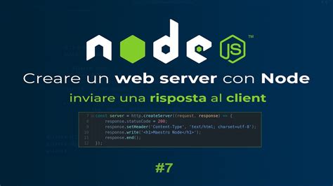 Ita Nodejs Creare Un Web Server Con Nodejs 7 Inviare Una Risposta Al Client Youtube