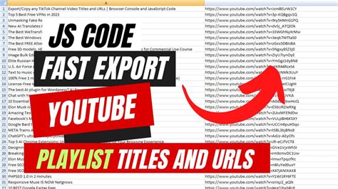 Export Any Youtube Playlist Video URLs And Titles To Text Or CSV Fast YouTube
