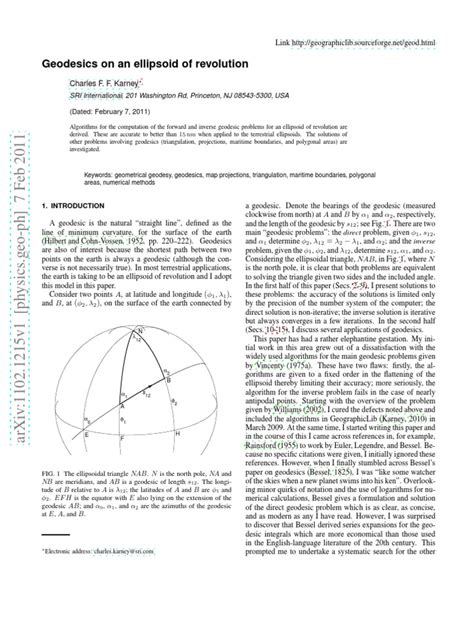 geodesics on an ellipsoid of revolution pdf pdf differential