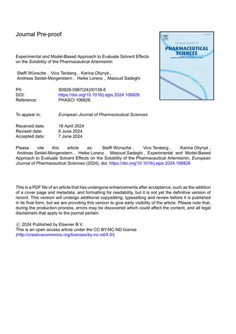 Pdf Experimental And Model Based Approach To Evaluate Solvent Effects