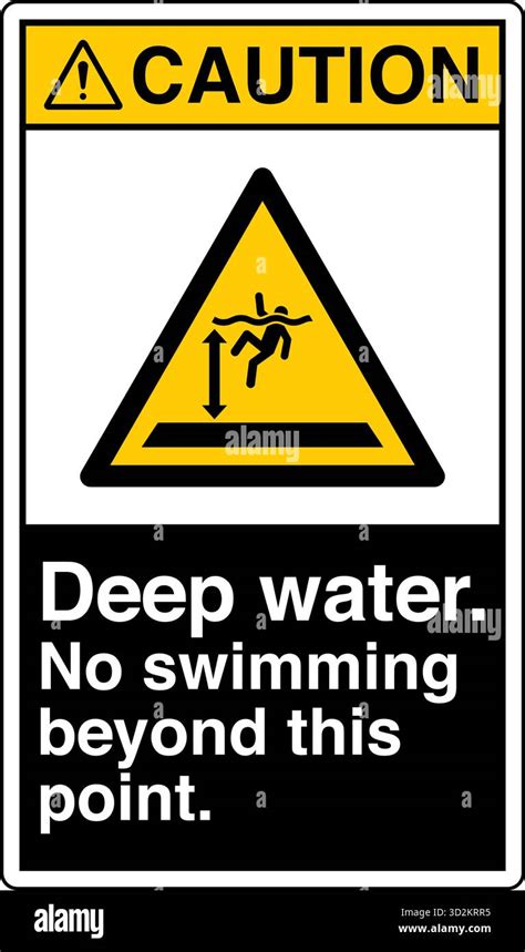 Safety Sign Warning Deep Water Alerts People To The Presence Of Deep