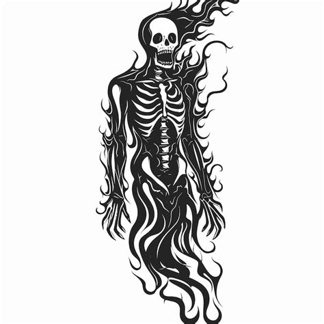 Premium Vector Flaming Skeleton Design