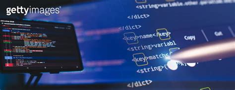 Cyber Space Concept Programming Code On Computer Screen Abstract