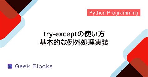 Python 例外処理とループ処理を組み合わせた基本的な書き方
