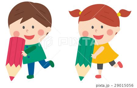 鉛筆を持った子供のイラスト素材 29015056 Pixta