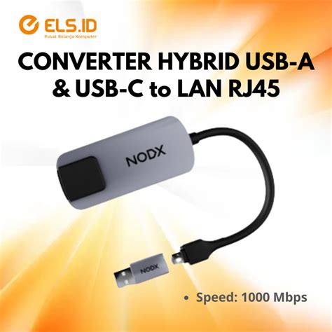 Jual NODX Converter Hybrid USB 3 0 Type C To LAN Gigabit Ethernet Shopee Indonesia