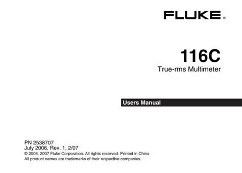 Pdf Fluke Instruments Dokumentips
