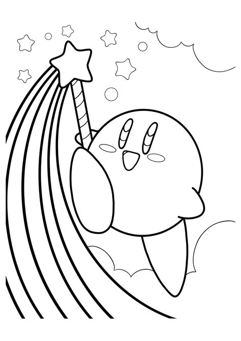Kirby With Magic Wand Best Coloring