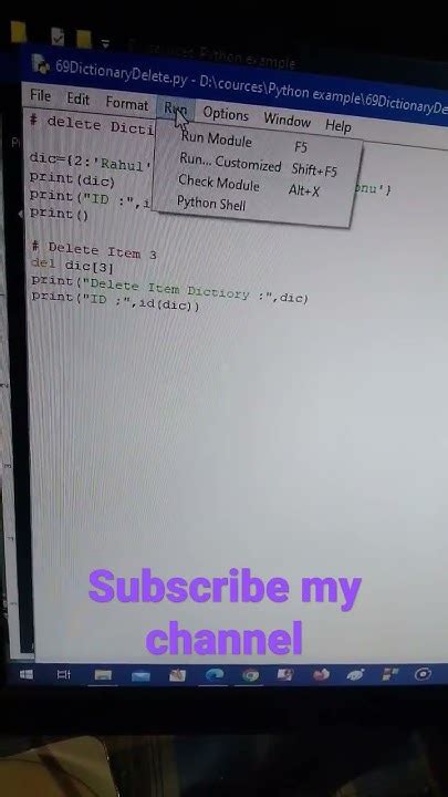 Python Programming Language Delete Item Dictionary Code Example