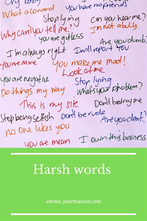 Harsh Words — Emma Jane Watson