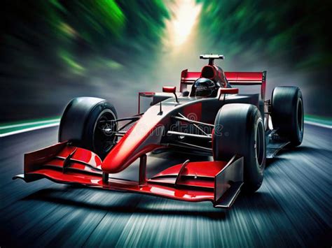 racing car with sweeping effect on ground and blurred background ai
