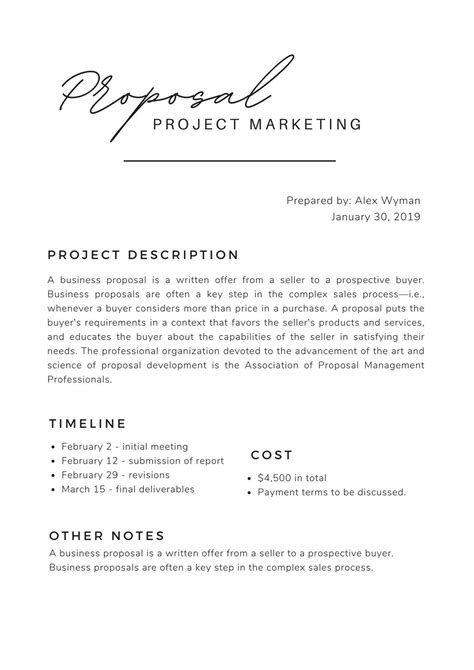 Free Printable Editable Proposal Templates For Work Or 52 Off