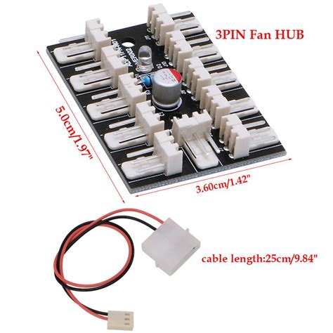 10 Weg 3 Pin PWM Fan Hub PC CPU Host Game Case Wat Grandado
