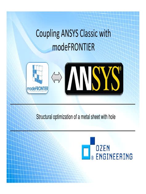 1 Coupling Ansys Classic With Modefrontier Pdf Pdf Mathematical