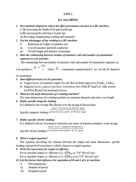 unit 2 two marks1 pdf electric motor materials science