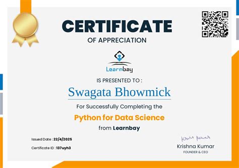 Python Datascience Machinelearning Ibm Learnbay Certificate