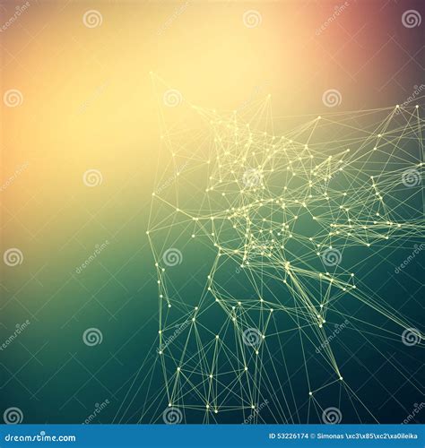 Colorful Abstract Background Gradient Connecting Dots With Line Stock Illustration