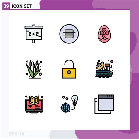 9 Universal Filledline Flat Colors Set For Web And Mobile Applications Unlocked Maize Love