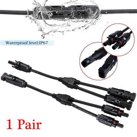Y Branch Solar Panel Cable 30A Connector MMF FFM Set Wire T Splitter Waterproof EBay